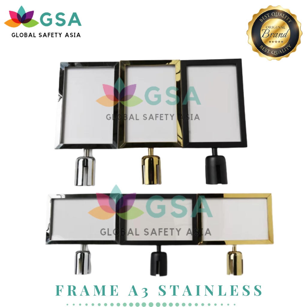 Jual Sign Frame Stainless Papan Tiang Antrian A3 | Shopee Indonesia