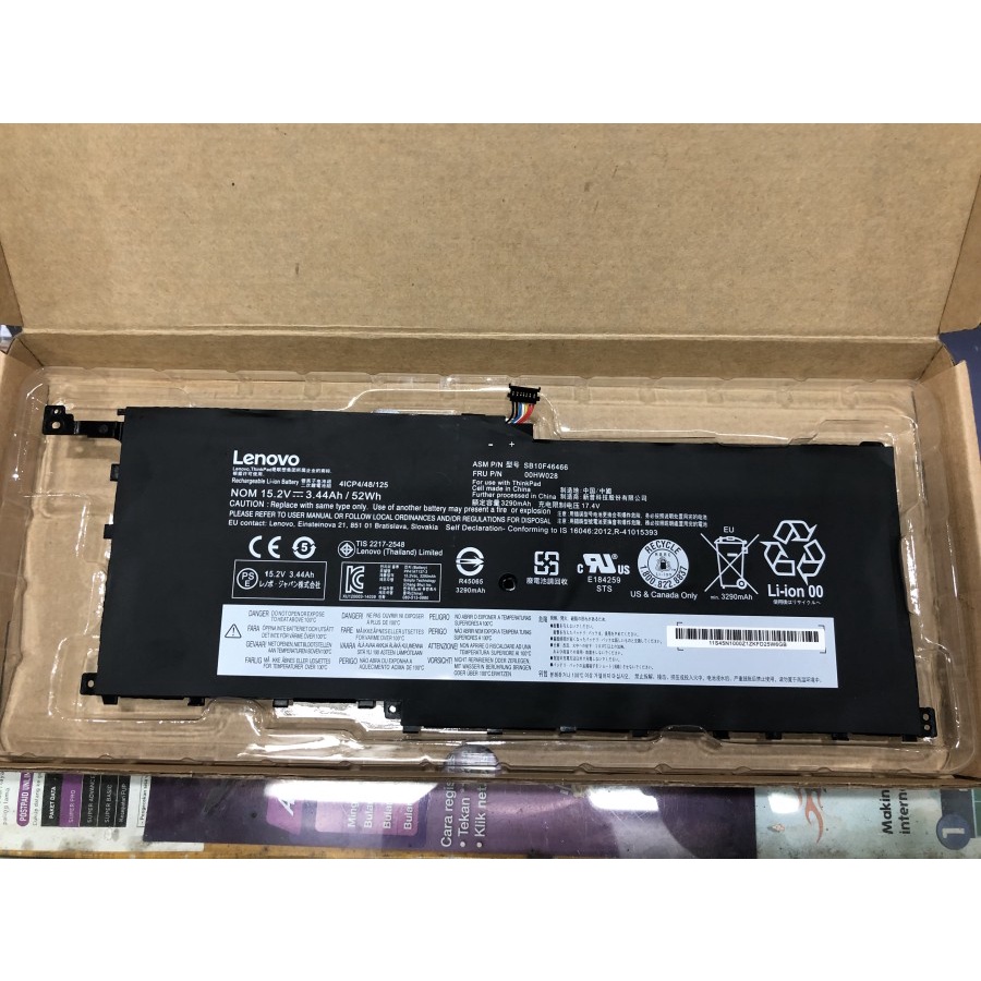 Jual Baterai Lenovo ThinkPad X1 Carbon Gen 4 Yoga 01AV439 01AV409 ...