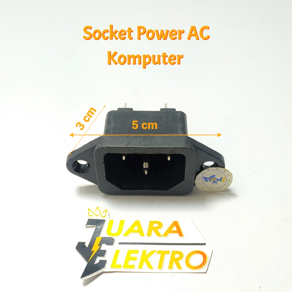 Jual Jack Power AC Komputer (Amplifire) Casis Plastik Cowok 3 PIN Jek ...