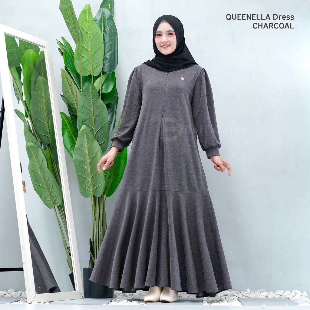 Jual Queenella Dress by daffahijab || dress flare | Shopee Indonesia