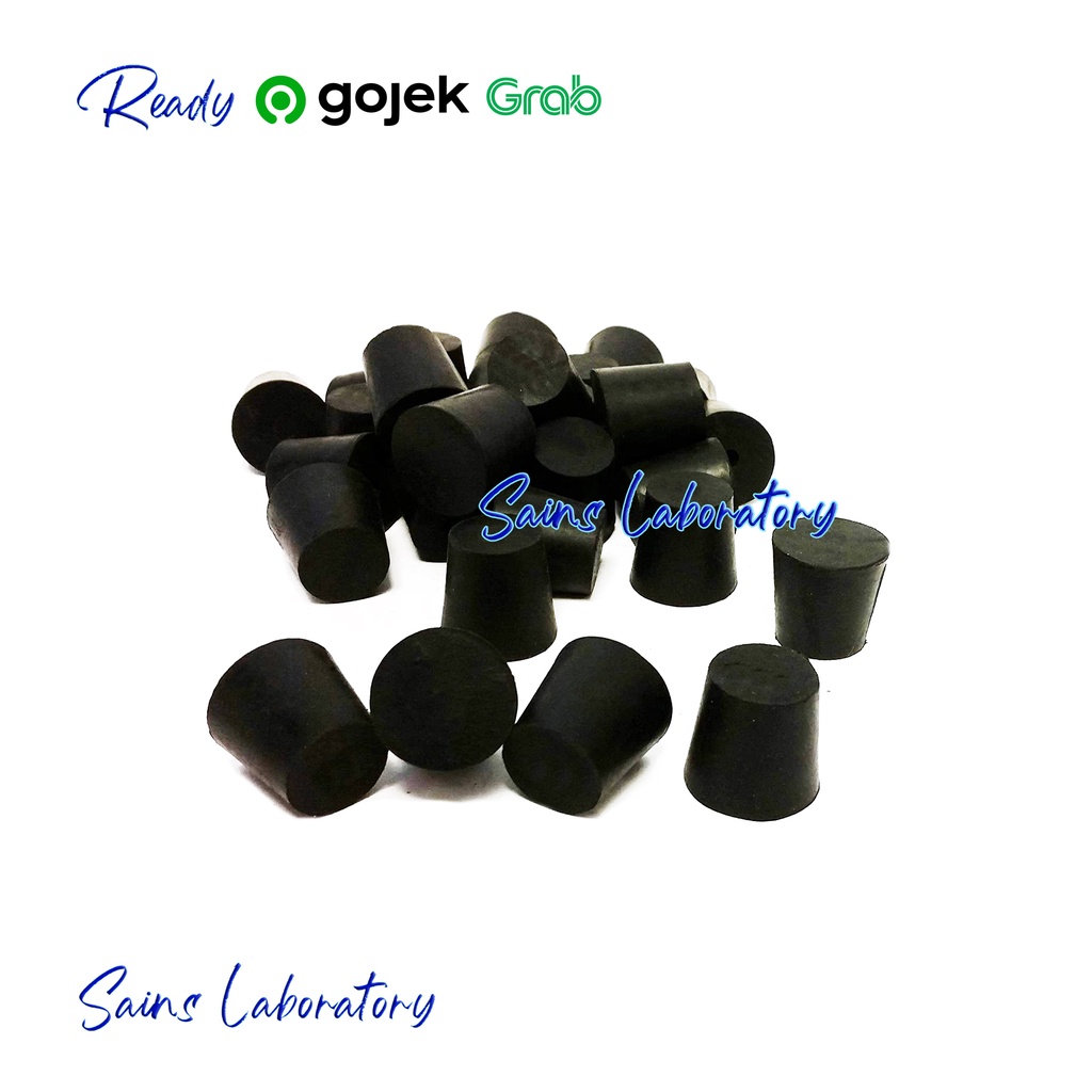Jual Sumbat Karet Hitam No 6,5 Erlenmeyer 250 ml Tutup Karet Tanpa ...