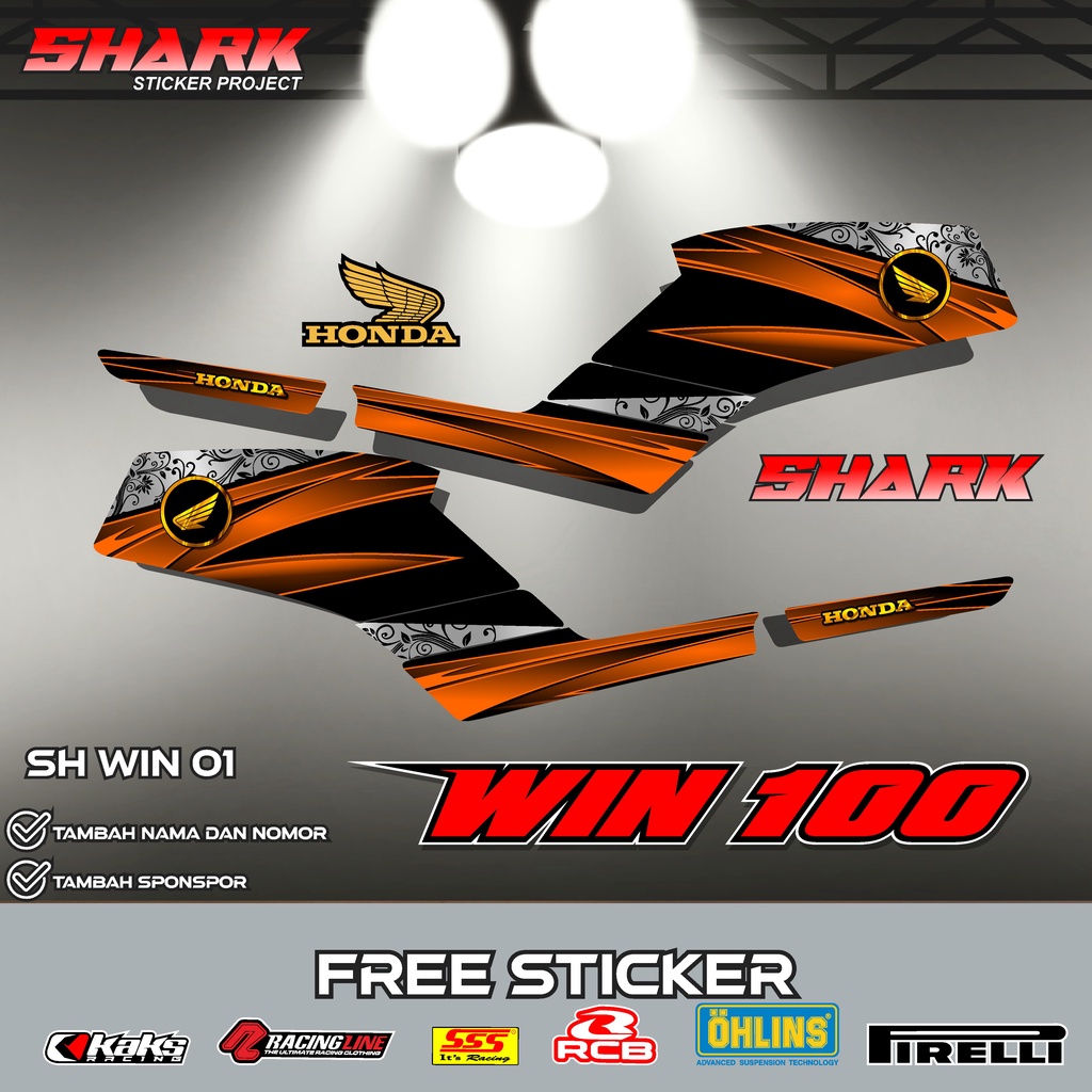 Jual striping sticker stiker list body honda win 100 custom - Stiker ...