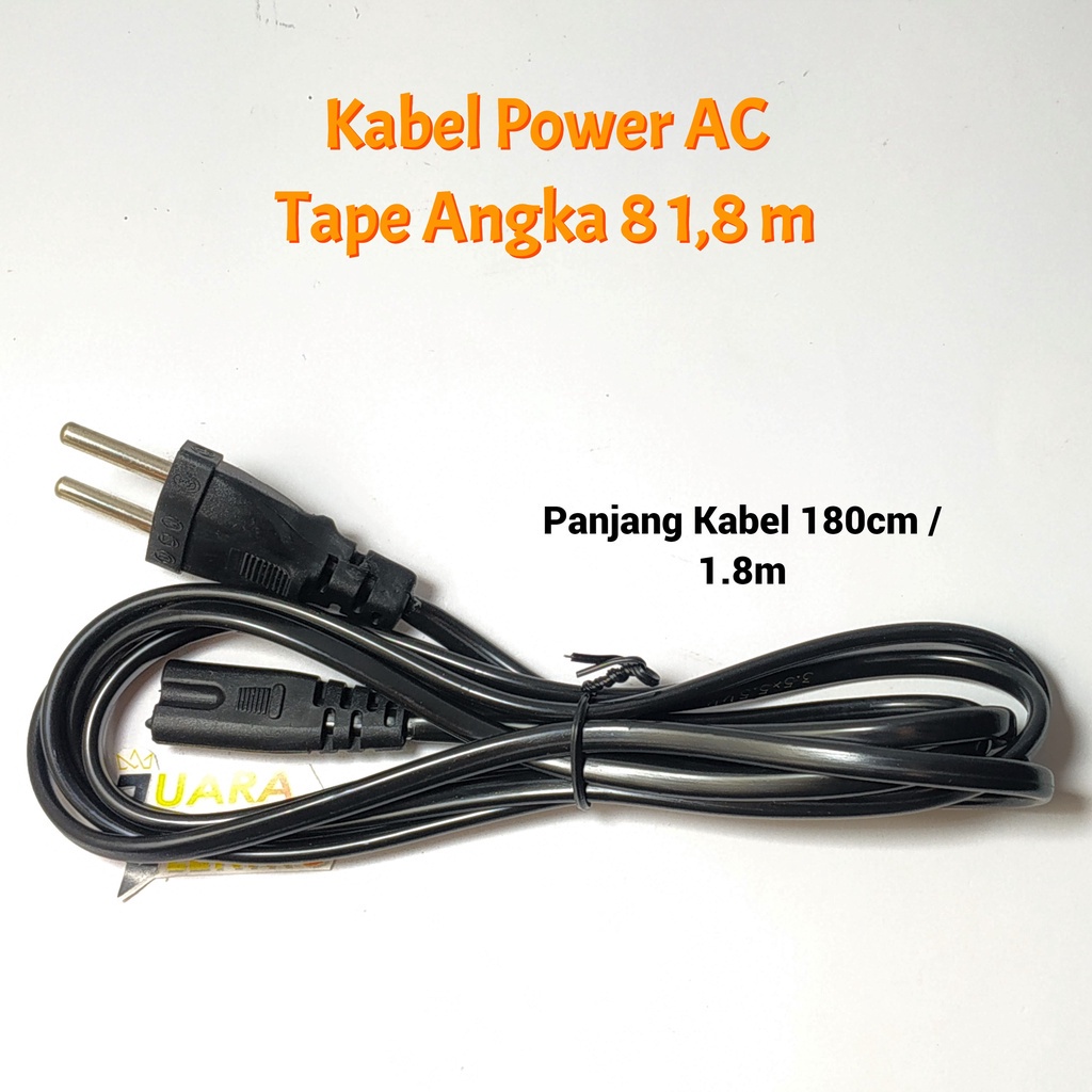 Jual Kabel Power AC Tape Angka 8 1,5 Meter | Kabel AC Angka 8 Power | Shopee Indonesia