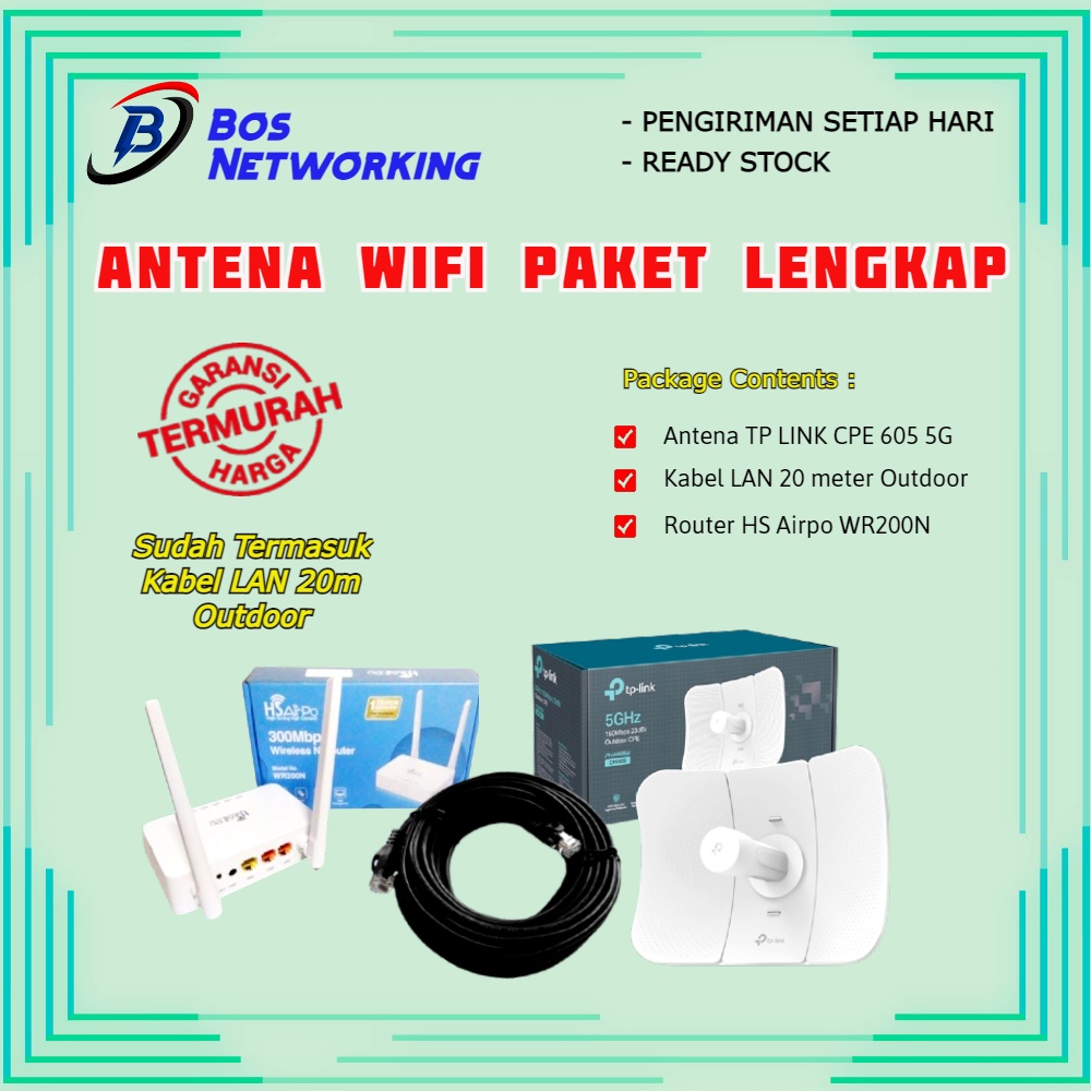 Jual Antena WiFi Paket Lengkap TP LINK CPE-605 HS Airpo WR200N | Shopee ...