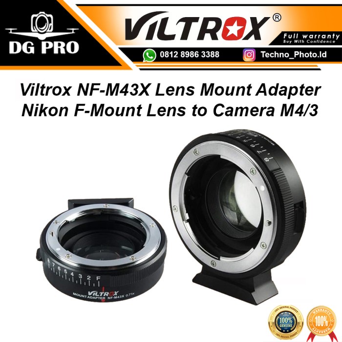 Jual VILTROX NF-M43X ADAPTER SPEED BOOSTER NIKON LENS TO MICRO 4/3 ...