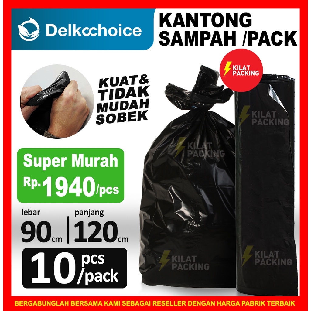 Jual PLASTIK SAMPAH | KANTONG PLASTIK SAMPAH | TRASH BAG BESAR / JUMBO KUAT HITAM 90 X 120 CM ...