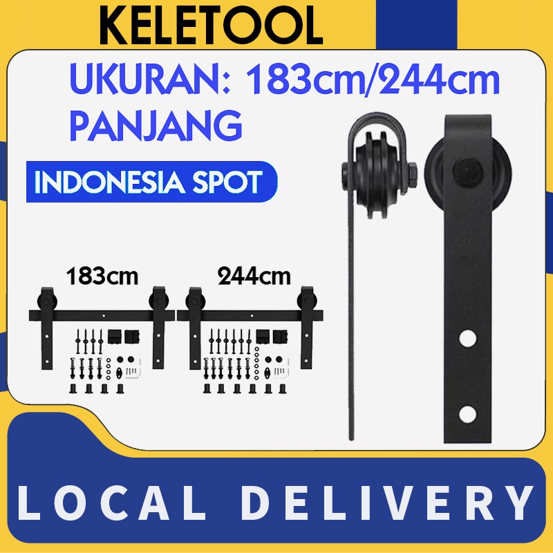 Jual 6FT 6.6FT 8FT 2.44m rel pintu geser rel pintu sleding Baja Karbon ...