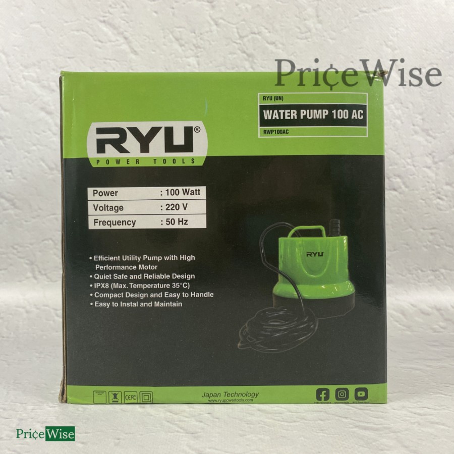 Jual Pompa Air Celup 100 AC Ryu / Water Pump RWP 100AC | Shopee Indonesia