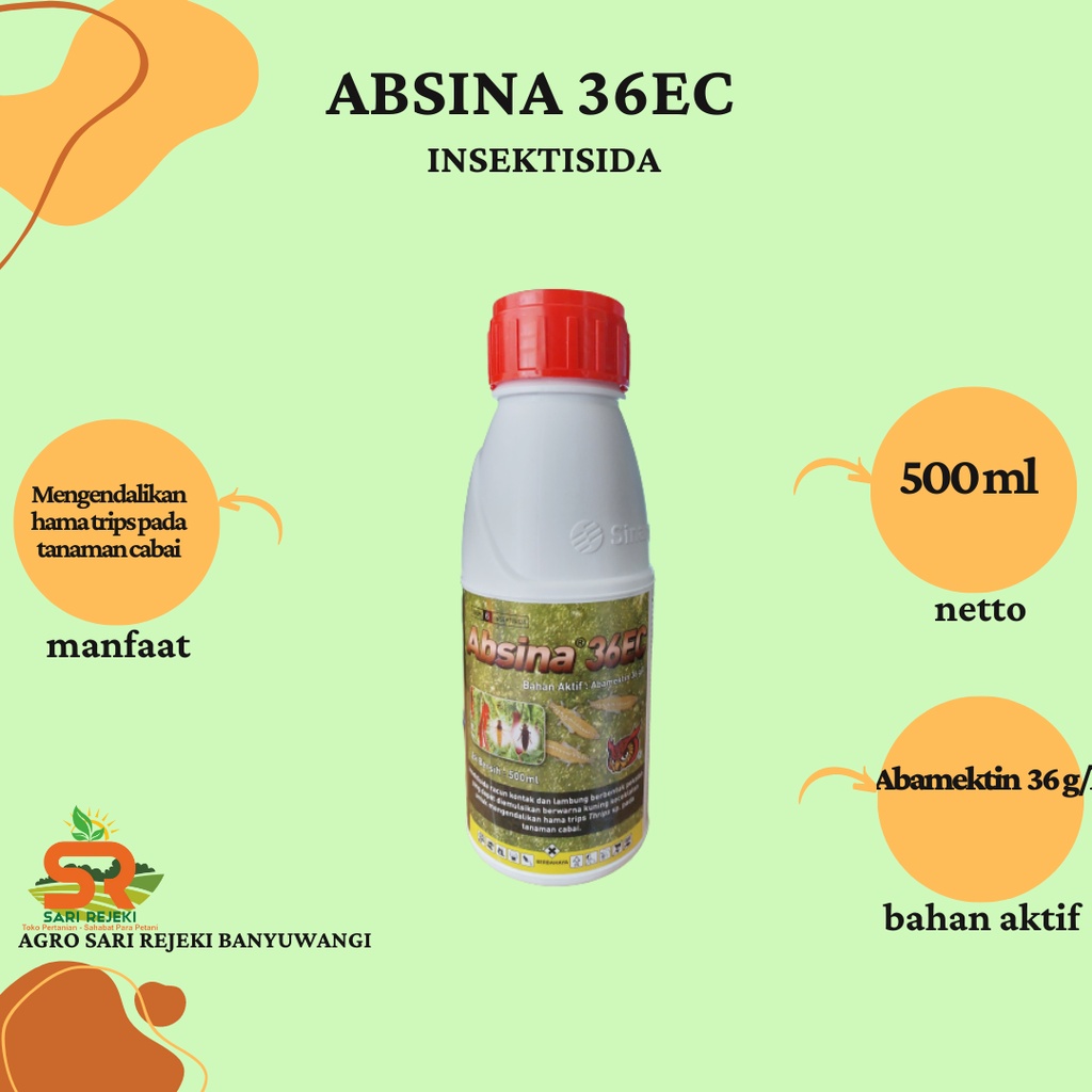 Jual ABSINA 36EC 500ML INSEKTISIDA ABAMEKTIN | Shopee Indonesia