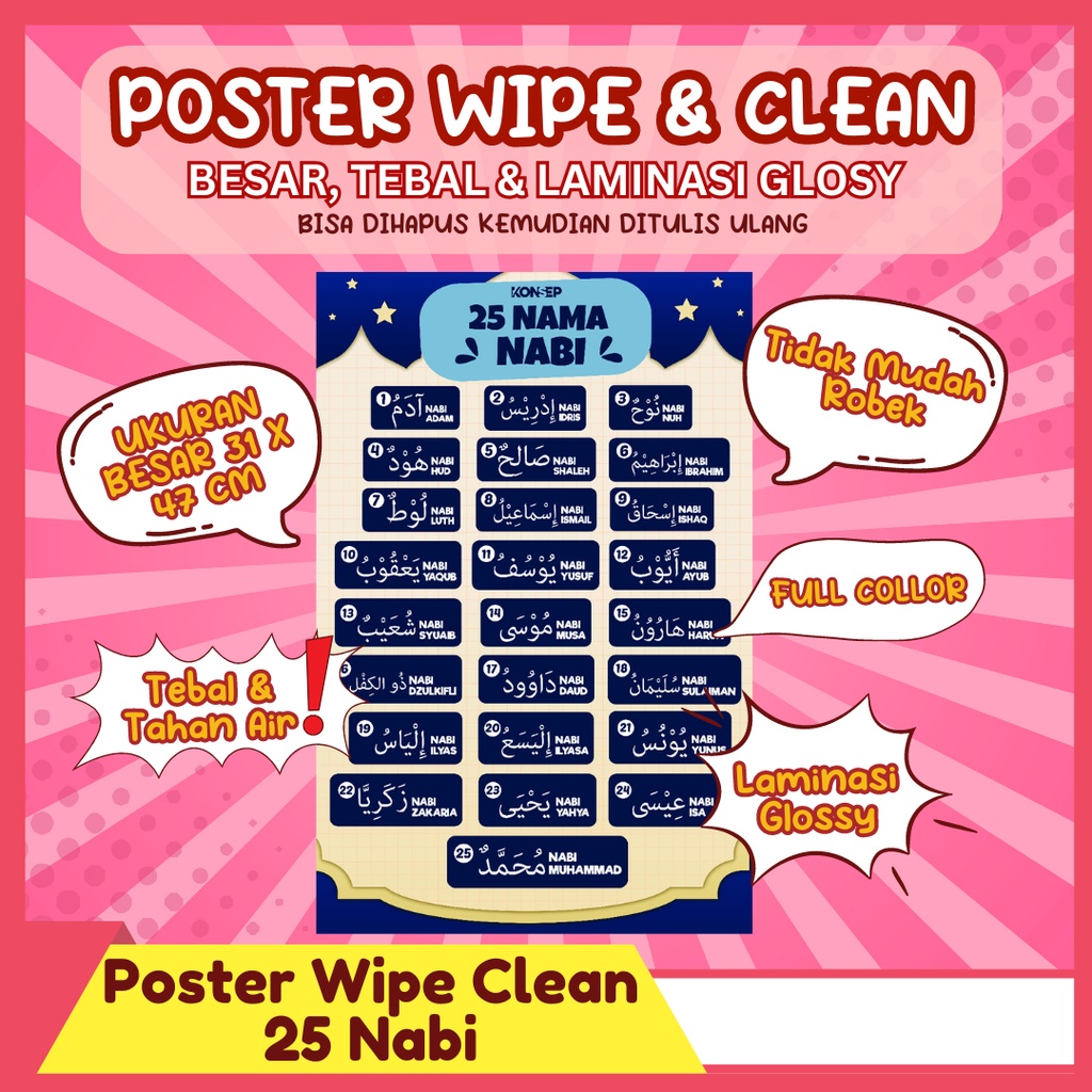 Jual POSTER MENGHAFAL NAMA 25 NABI - POSTER EDUKASI ANAK / POSTER ... Jual POSTER MENGHAFAL NAMA 25 NABI - POSTER EDUKASI ANAK / POSTER ...