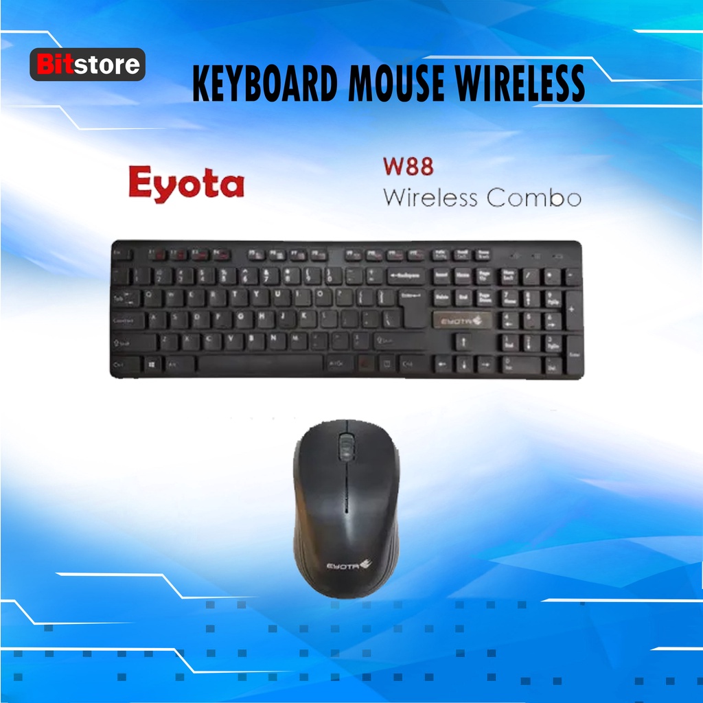 Jual Keyboard Mouse Wireless Combo Eyota W88 USB Komputer Laptop PC ...