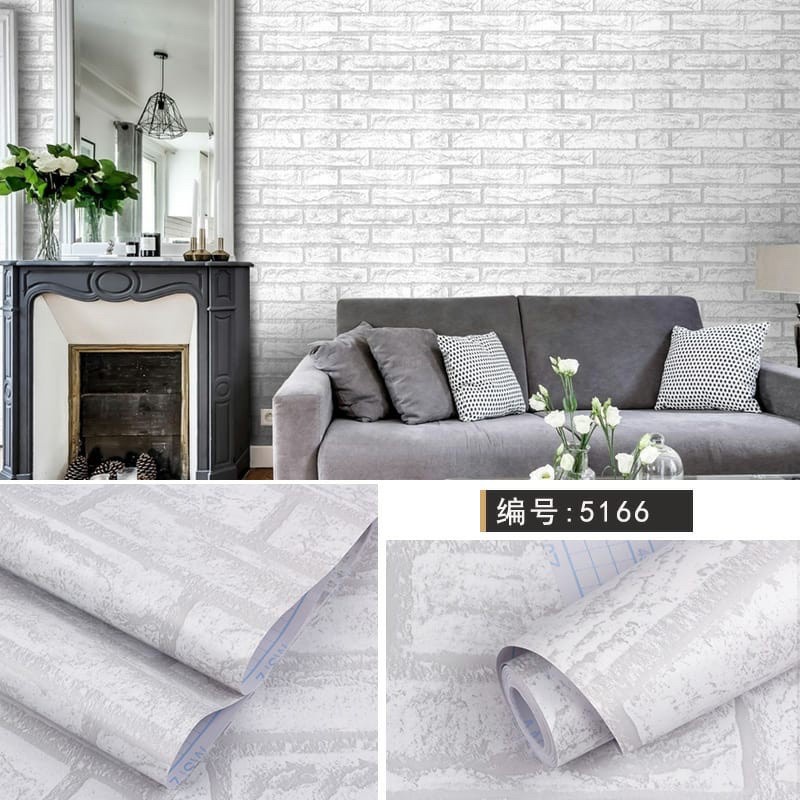 Jual Wallpaper Dinding Motif Bata Putih Panjang 8 s/d 10 Meter x Lebar ...