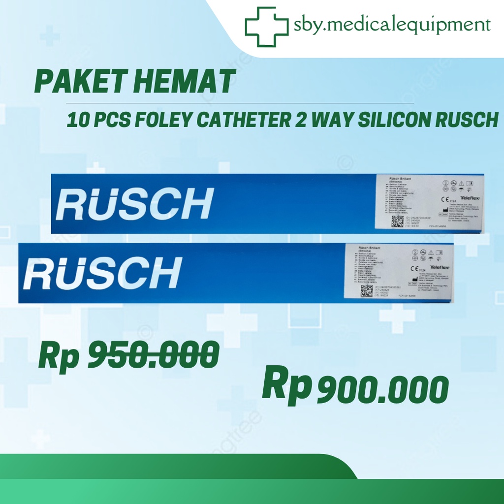 Jual Foley Catheter Silicon Rusch Kateter Silikon 2 Way Rusch isi 10 ...