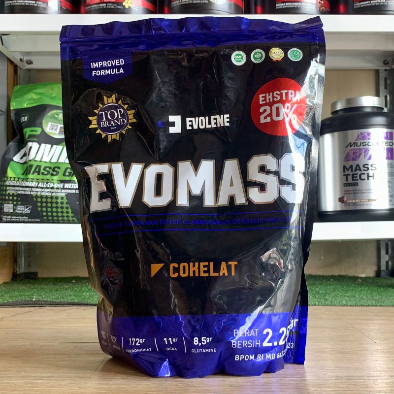 Jual Evolene Evo Mass Gainer 2250 gram gr EvoMass 2,25 kilo kg 5 lbs lb ...
