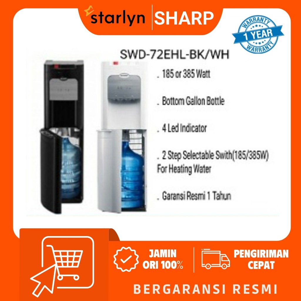 Jual SHARP 72EHL Water Dispenser Galon bawah SWD-72EHL-WH/BL | Shopee Indonesia