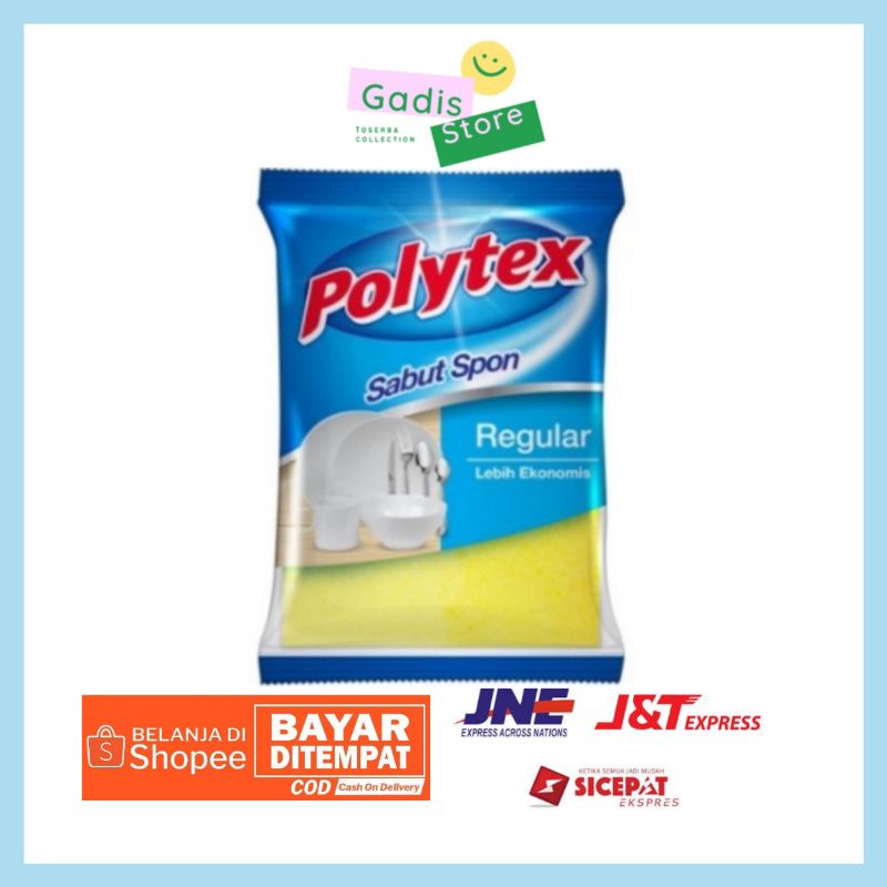 Jual SABUT SPON CUCI PIRING POLYTEX 2 LAPIS KUNING DAN HIJAU / KUAT DAN ...