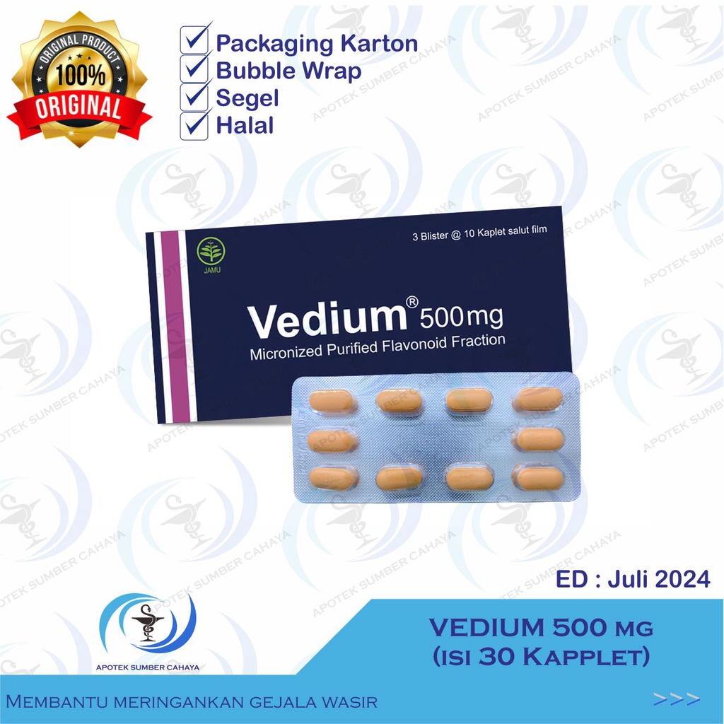 Jual VEDIUM 500 Mg (isi 30 Kaplet) | Shopee Indonesia