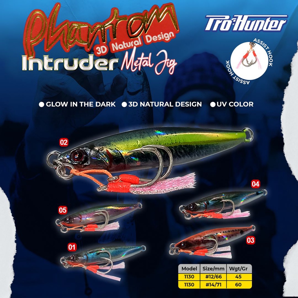 Jual METAL JIG PRO HUNTER PHANTOM INTRUDER 45gr - 60gr | Shopee Indonesia