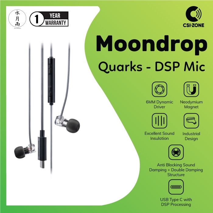 Jual Moondrop Quarks DSP 6MM Dynamic Driver In Ear Earphone with Mic ...