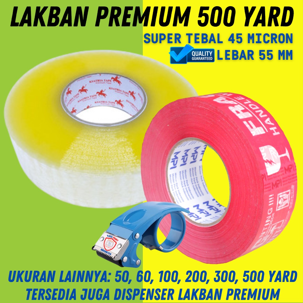 Jual LAKBAN 500 YARD LAKBAN BENING LAKBAN COKLAT LAKBAN FRAGILE 500 ...