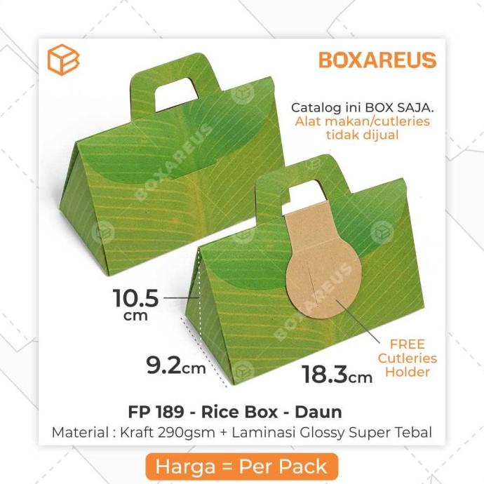 Jual Bungkus Nasi Rice Pack Lunch Box Kemasan Kertas Makanan | FP 189 ...