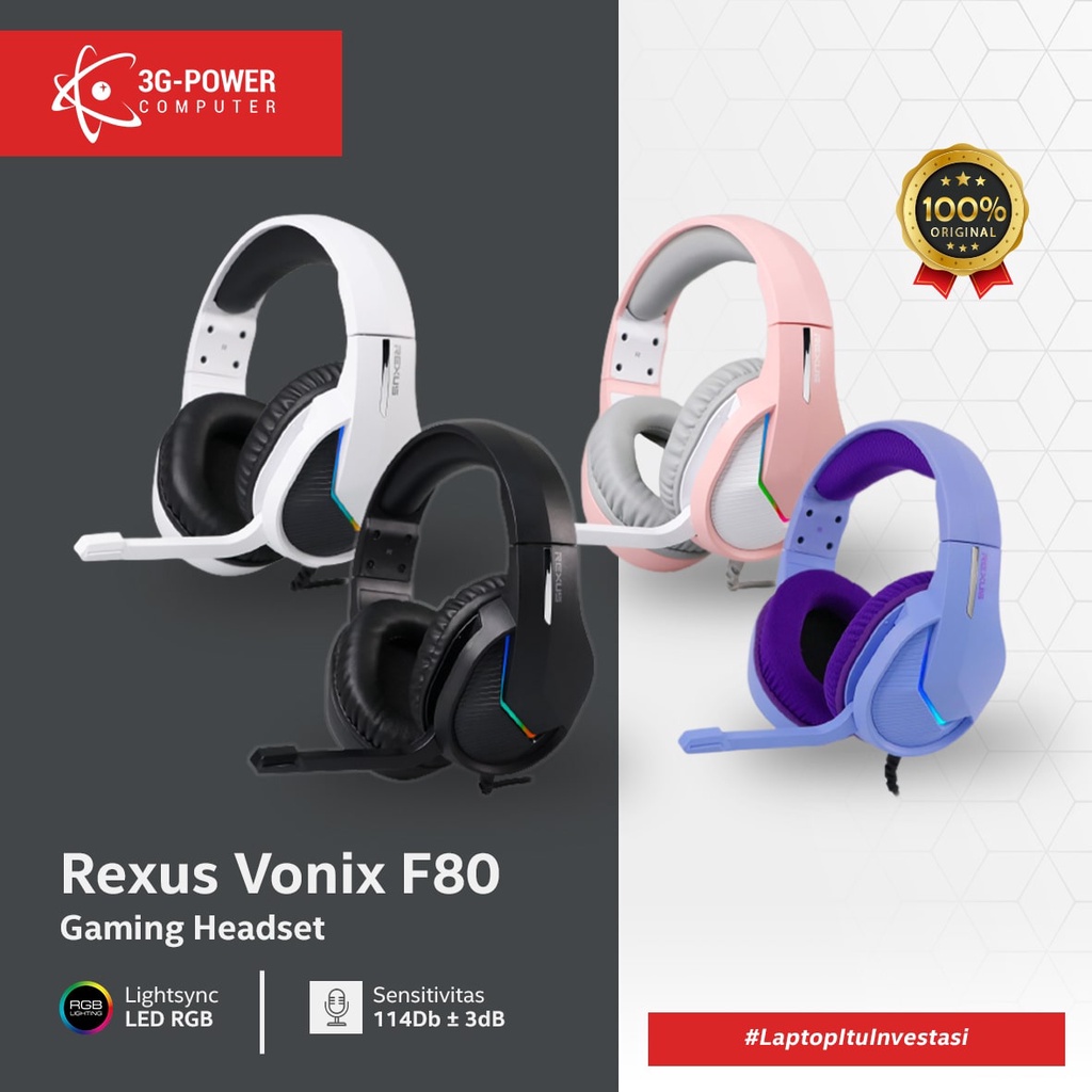 Jual Rexus Vonix F80 RGB Gaming Headset | Shopee Indonesia