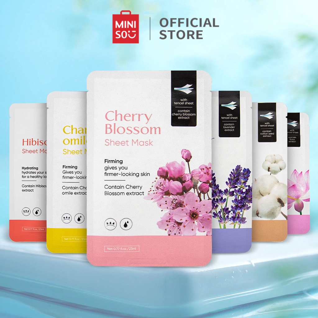 Jual COD BALI MINISO Miniso Lotus Cotton Flower Cherry Blossom Sheet ...