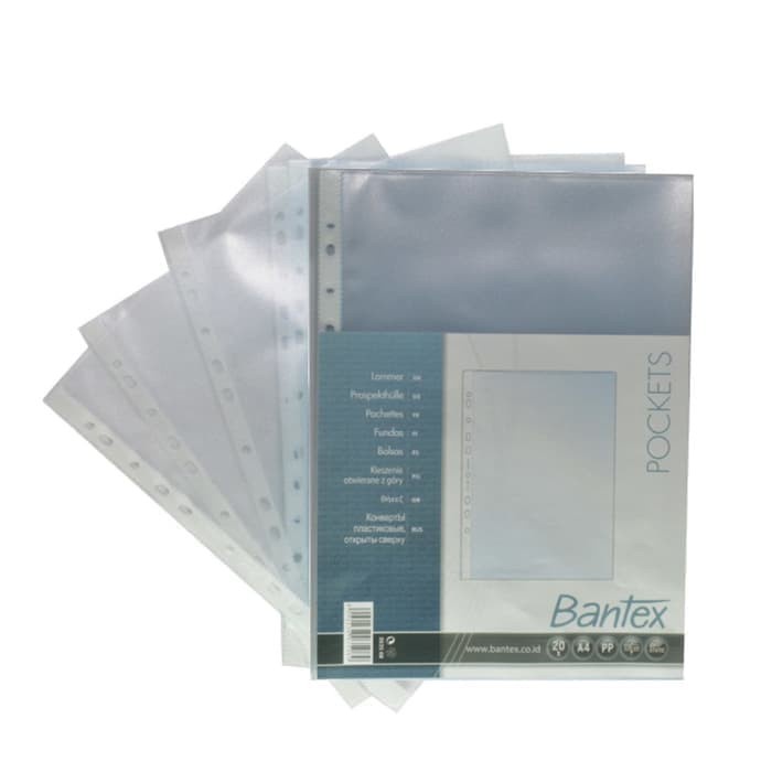 Jual BANTEX PP POCKET 8040 A4 CLEAR ANTIGLARE 0.08 ISI 20 PCS | Shopee ...