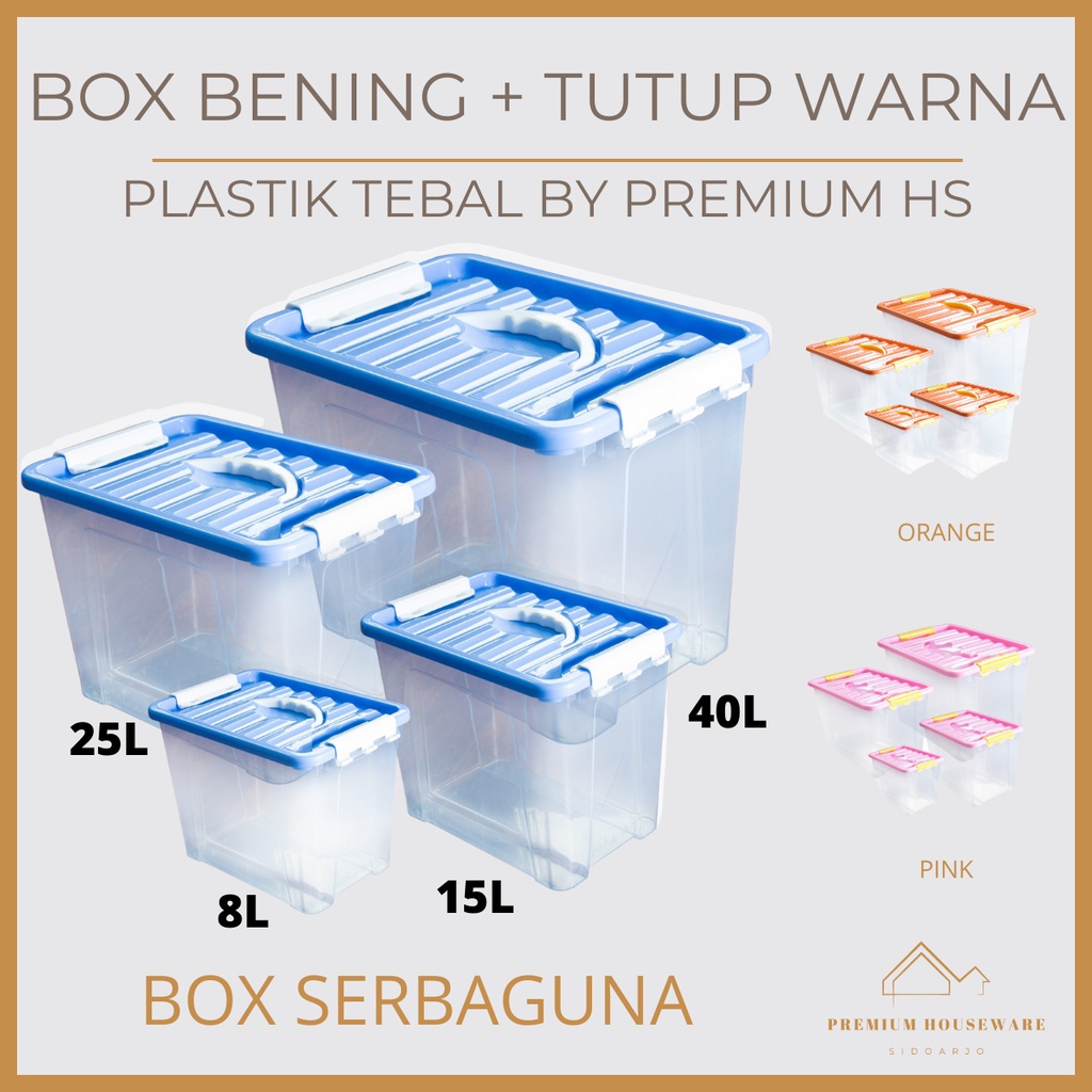 Jual BOX CONTAINER BENING SERBAGUNA - Dengan tutup dan pegangan handle ...