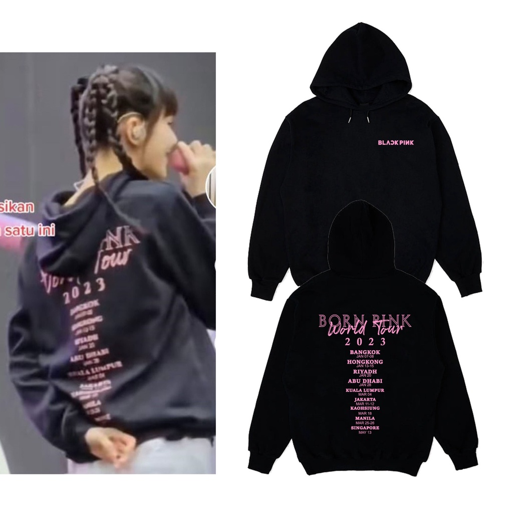 Jual Hoodie Lisa BP World Tour Asia 2023 free foto BP | Shopee Indonesia