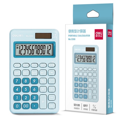 Jual Deli Desktop Calculator / Kalkulator Meja Mini Portable Dual Power ...