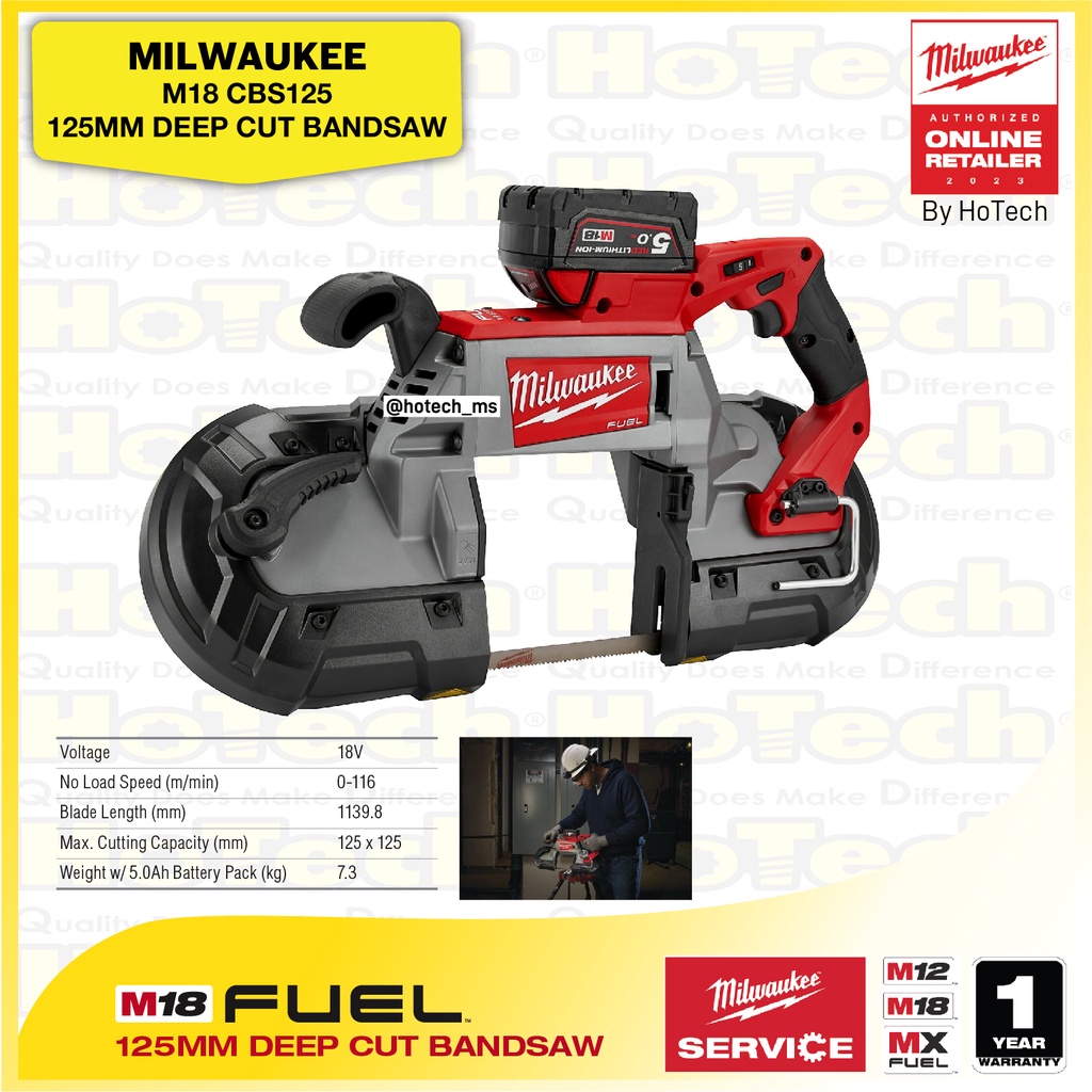 Jual MILWAUKEE M18 CBS125 | 18V Deep Cut Saw | Gergaji (Unit Only ...