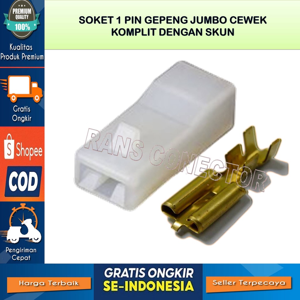 Jual SOKET 1 PIN JUMBO SOKET FUSIBLING FEMALE 1 PIN SOCKET Dan SKUN ...