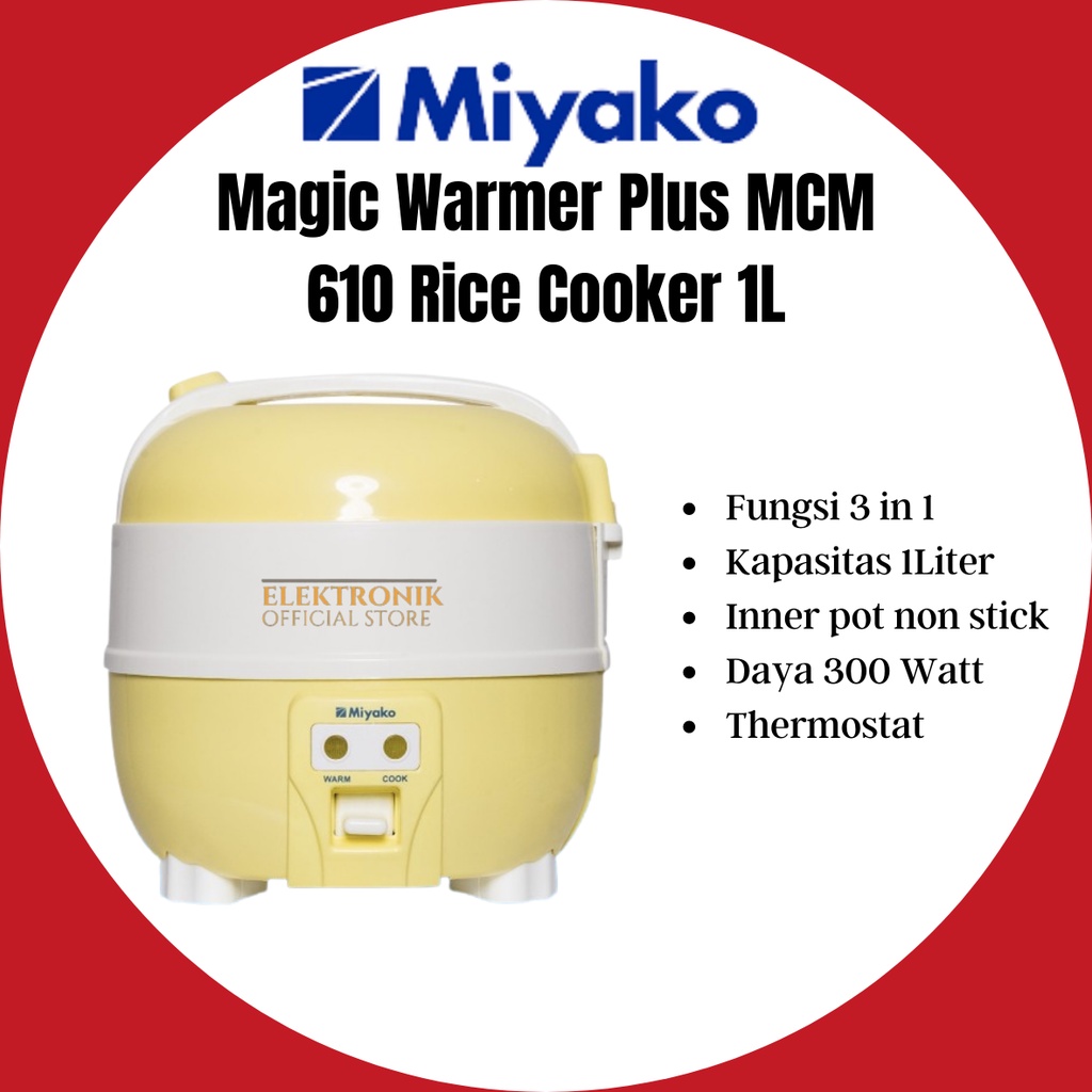 Jual MIYAKO RICE COOKER MCM 610 KAPASITAS 1 L /MCM610/MCM-610/RICE ...