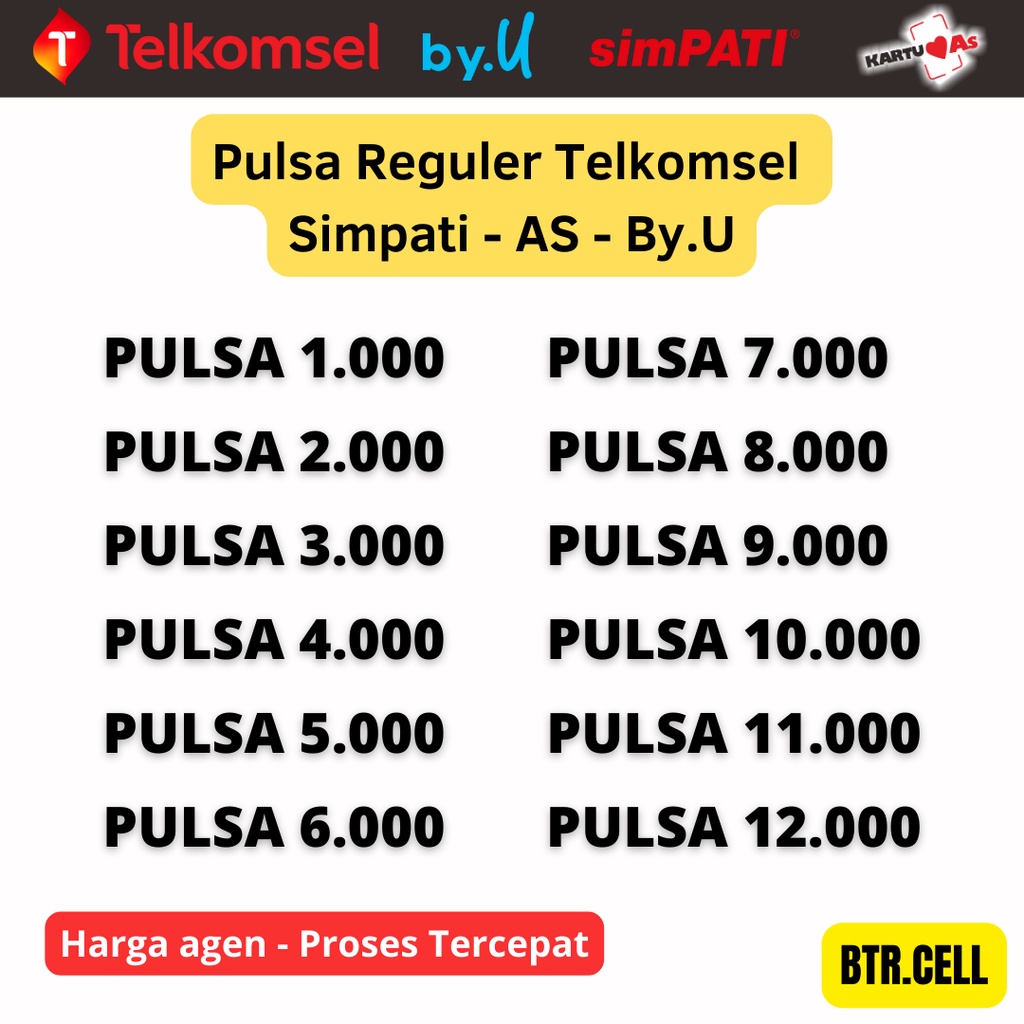 Jual MURAH PULSA TELKOMSEL SIMPATI LOOP AS BY.U 1K 2K 3K 4K 5K 6K 7K 8K 9K 10K 11K 12K PULSA ...