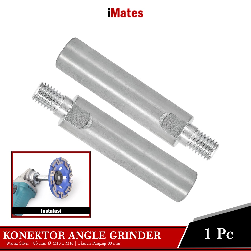 Jual Batang Extension Angle Grinder M10 Adaptor Konektor Mesin Poles 80 ...