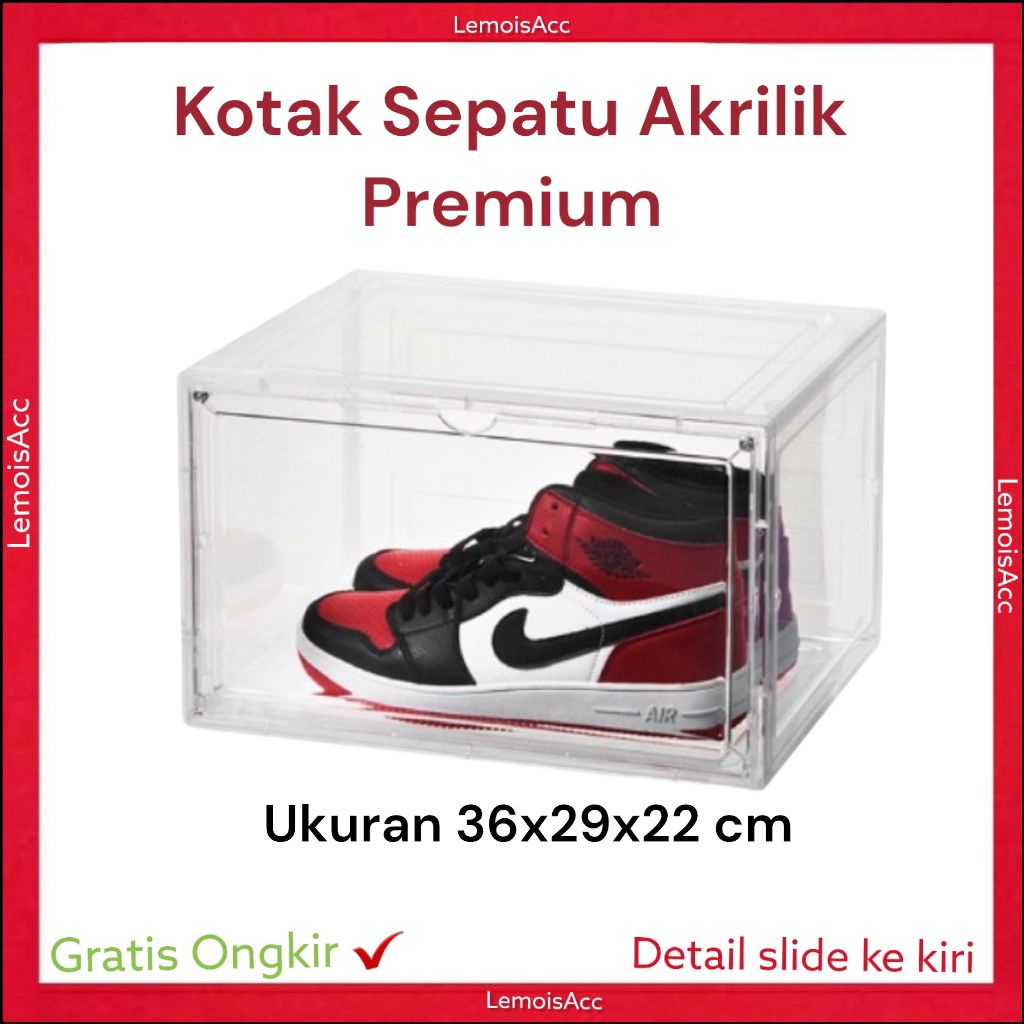 Jual LemoisAcc- Kotak Sepatu Transparant Akrilik Premium Full ...