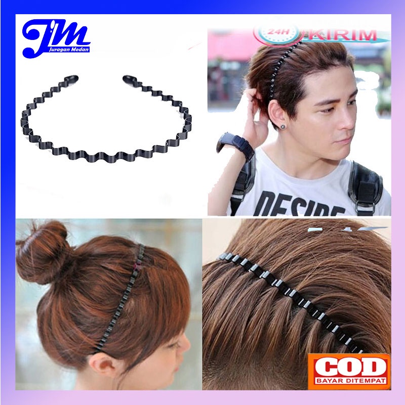 Jual Bando Gelombang Model Korea Headband Sisir Gelombang Wave Warna ...