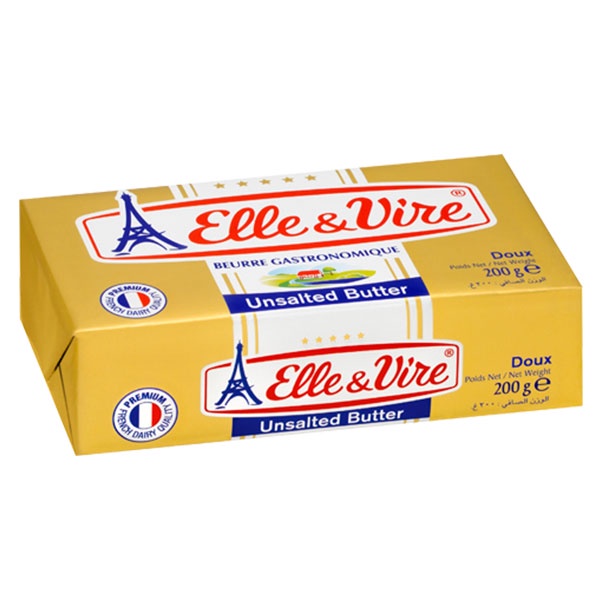 Jual ELLE & VIRE BUTTER UNSALTED 200 GR | Shopee Indonesia