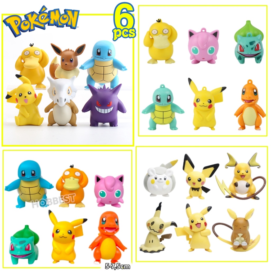 Jual Action Figure POKEMON isi 6 pcs - Miniatur Topper Kue Pajangan ...