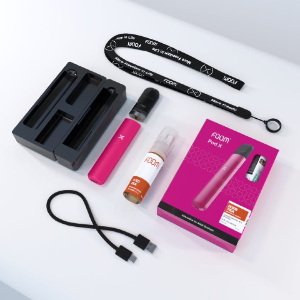 Jual FOOM POD X BUNDLING LIQUID (HOT PINK ICED TEA 15ML) | Shopee Indonesia