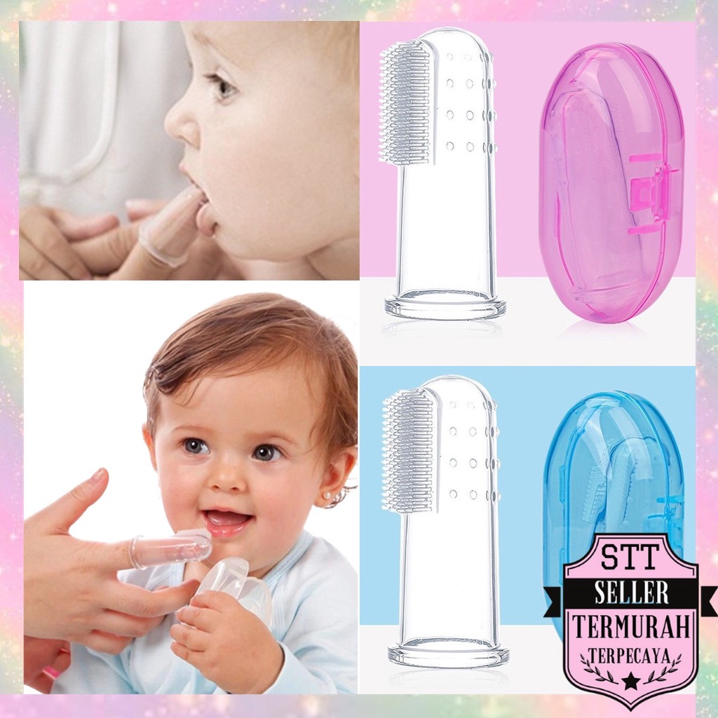 Jual STT Sikat gigi Bayi Finger Tooth Brush Pembersih mulut Silikon ...