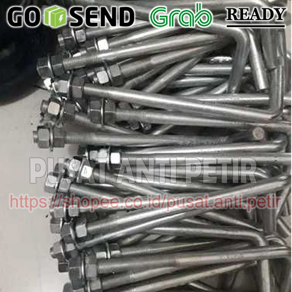 Jual Baut Angkur L 16mm x 30cm Anchor Bolt Baut L 5/8 inch Galvanize ...