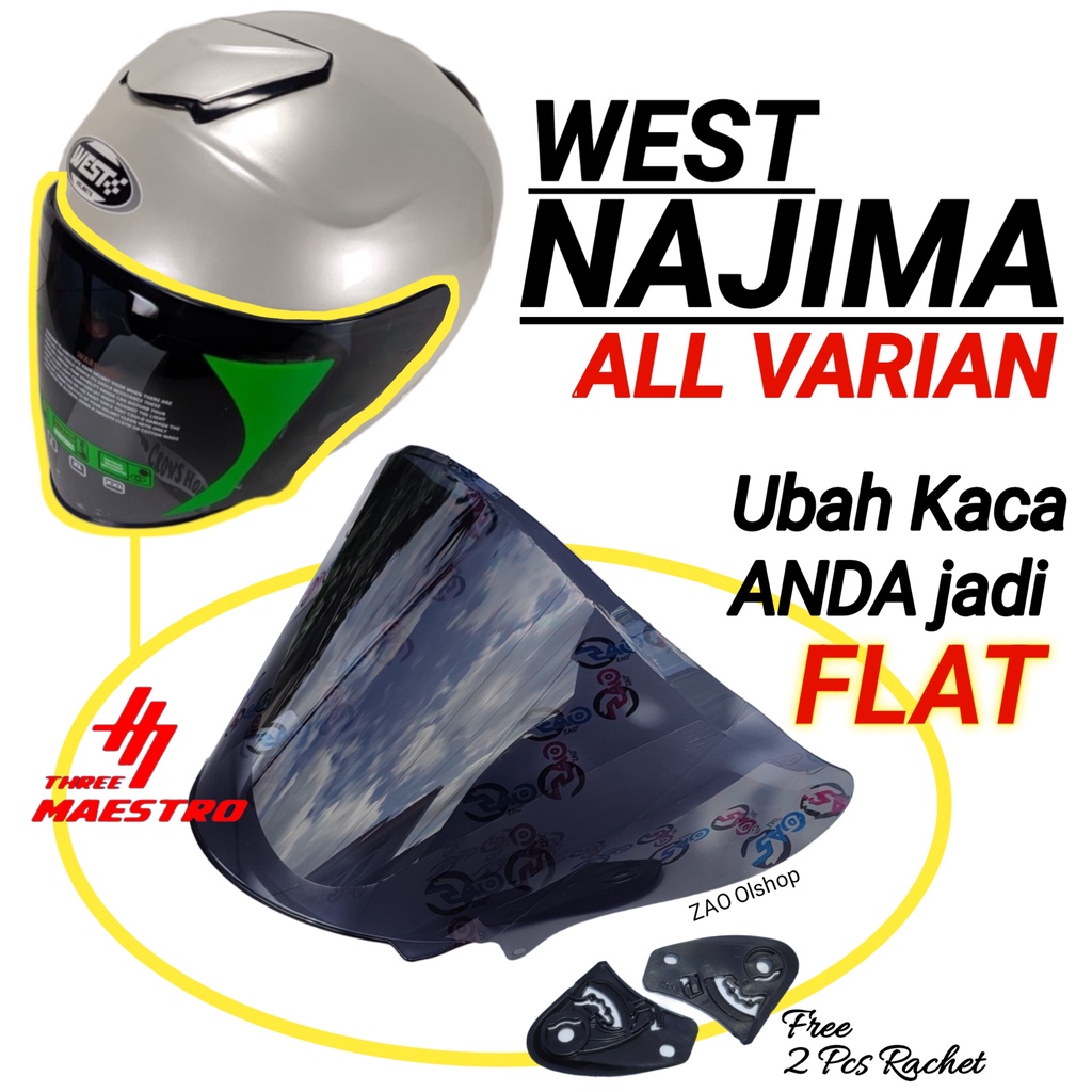 Jual Kaca Helm WEST NAJIMA Visor Helmet FLAT venom open datar clone ...