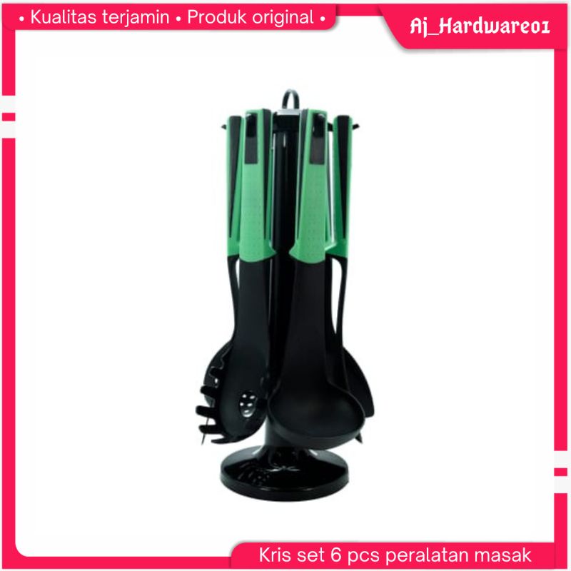 Jual Kris Set 6 Pcs Peralatan Masak Dengan Rotating Stand | Shopee ...