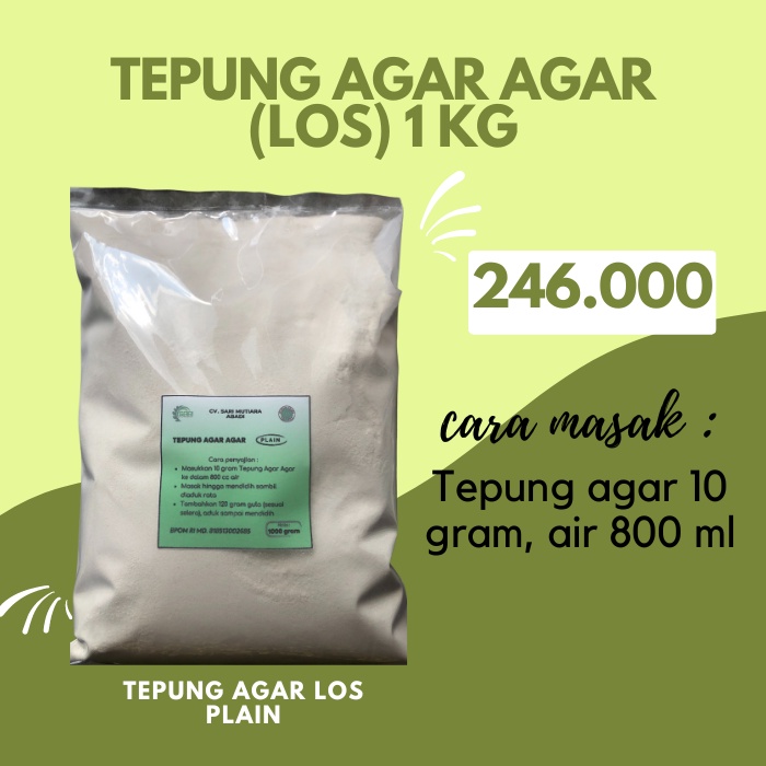 Jual Sari Mutiara Abadi, Tepung Agar-Agar Los, Plain, 1 kg | Shopee ...