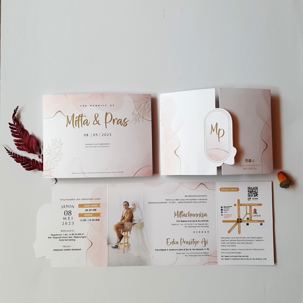 Jual Undangan Pernikahan Rustic Peach Cream | Shopee Indonesia