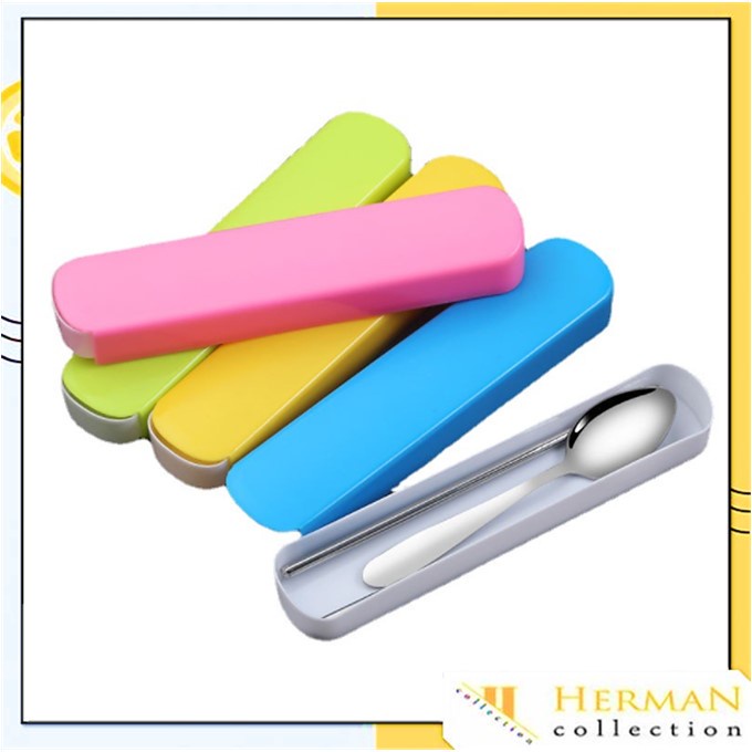 Jual HC SENDOK SET 3IN1 BESI KOTAK WARNA ALAT MAKAN 3IN1 SENDOK GARPU ...