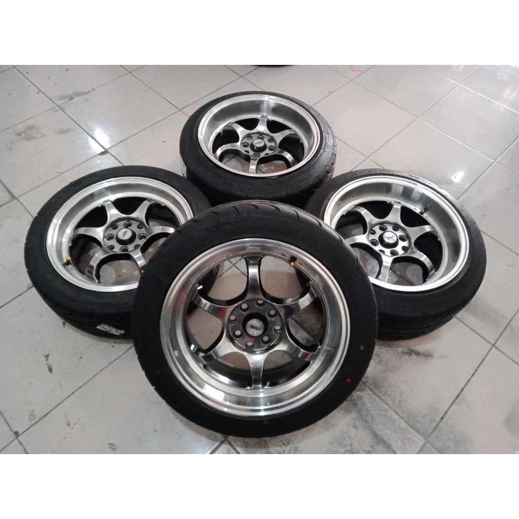 Jual Velg Racing Mobil Celong Pelek HSR Ring 16 Lebar Depan 7 Lebar Belakang 8,5 Hole 4 x 100 / ...