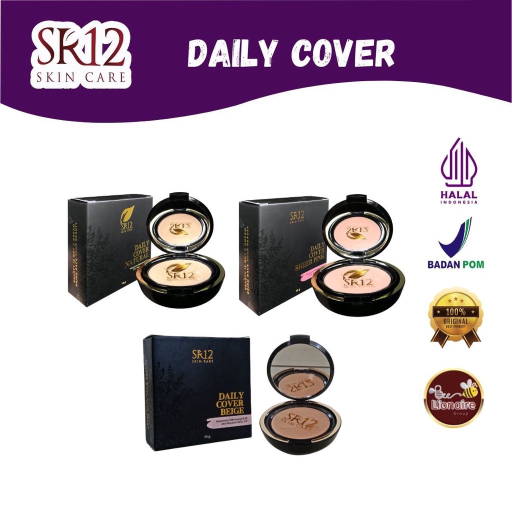 Jual Bedak SR12 Tidak Mudah Luntur Compact Powder Daily Cover Padat Glowing Tahan Lama Anti Air ...